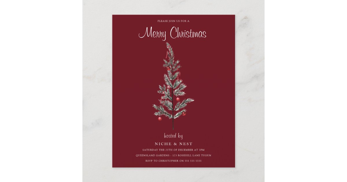 Festive Tree Holiday Christmas Party Invitation | Zazzle