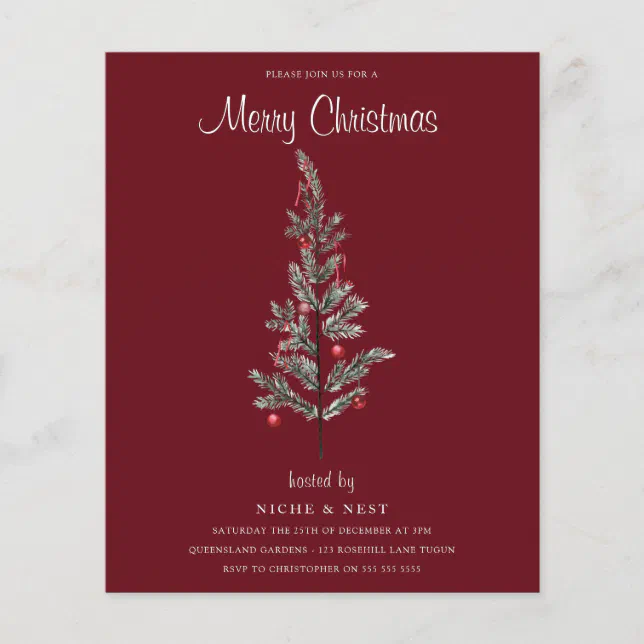 Festive Tree Holiday Christmas Party Invitation | Zazzle