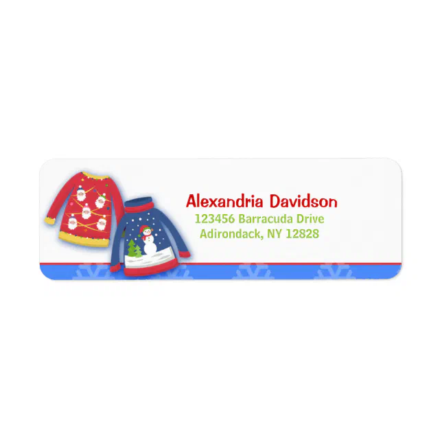 Festive Ugly Sweater Address Labels | Zazzle