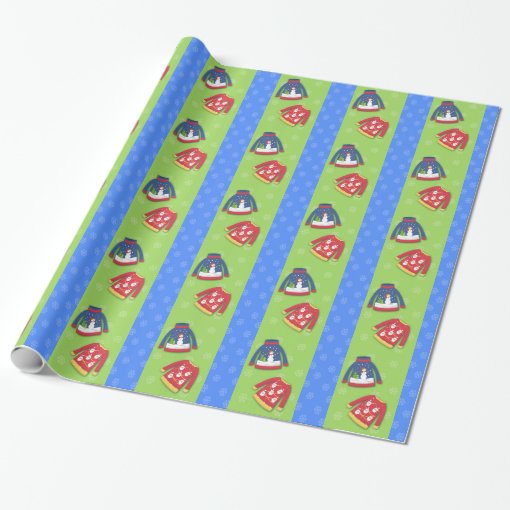 Festive Ugly Sweater Holiday Wrapping Paper | Zazzle