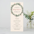 Festive Watercolor Christmas Wreath Wedding Program | Zazzle