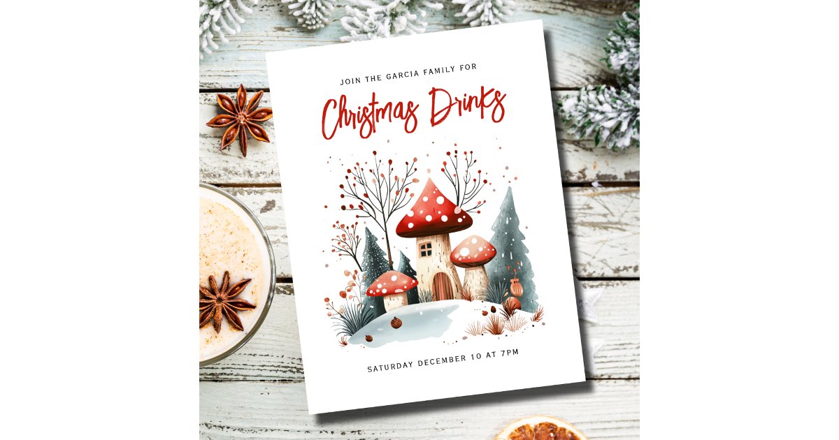 Festive Winter Woodland Christmas Invitation | Zazzle