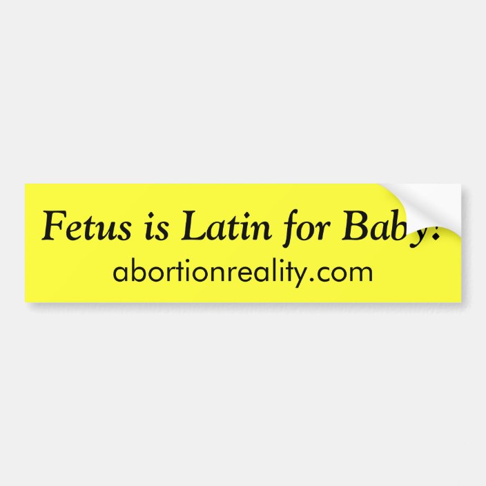 Fetus is Latin for Baby!, bumper sticker | Zazzle.com