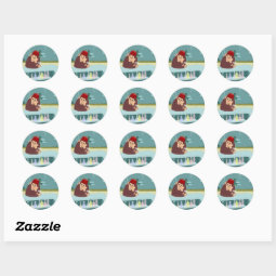 Fez Monkey Martini Bar Classic Round Sticker | Zazzle