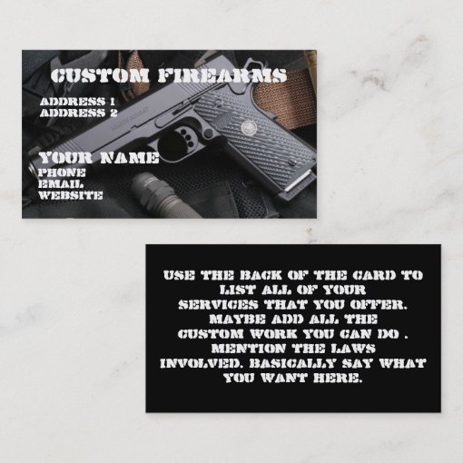 FFL dealer business card 8 | Zazzle