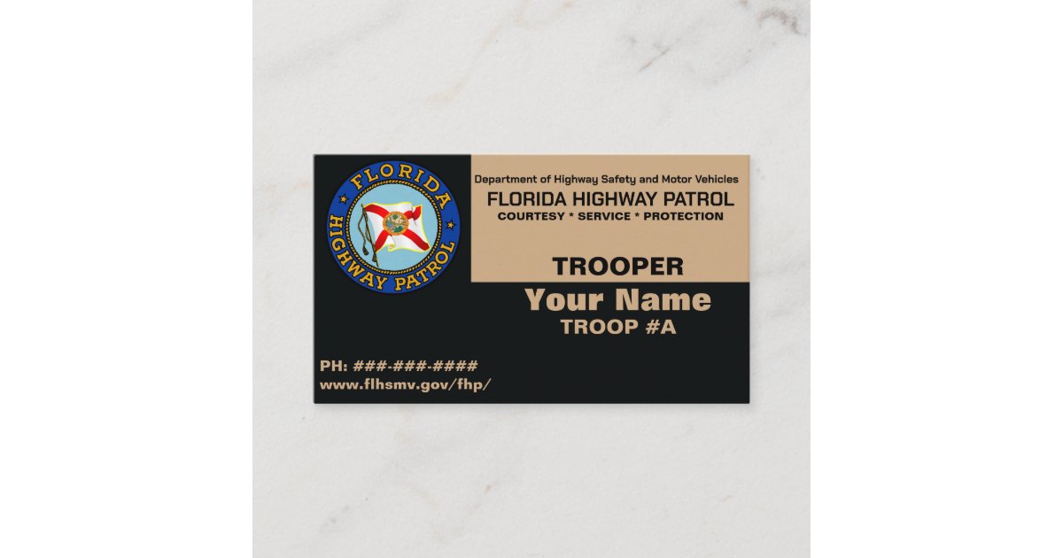 FHP Florida Highway Patrol Business Card | Zazzle