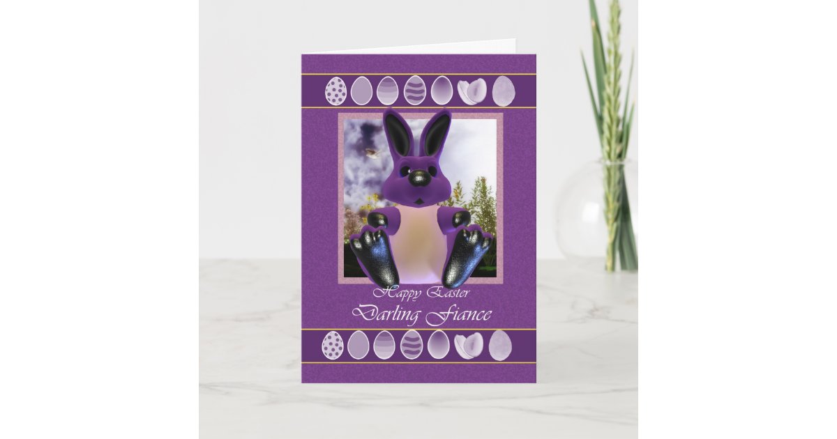 Fiance Easter Card, with Easter Bunny Holiday Card | Zazzle