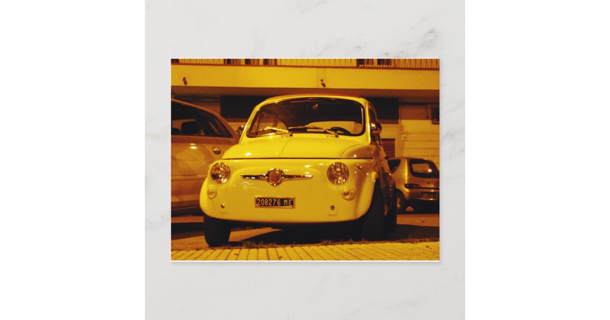 Fiat 500 Abarth. Postcard | Zazzle