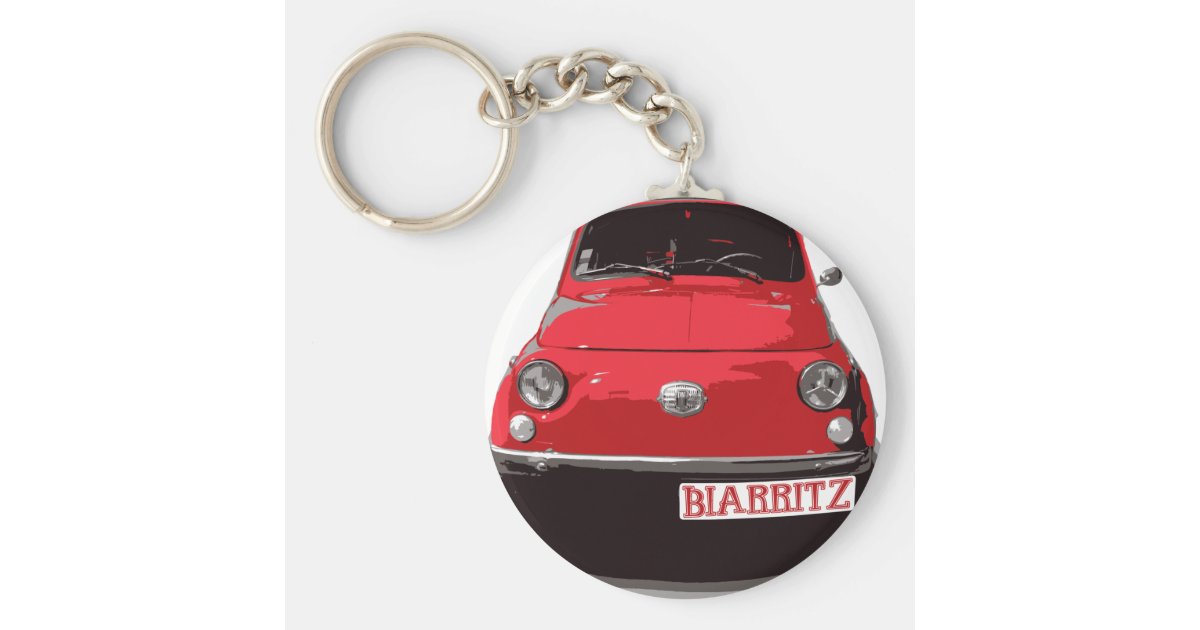 Fiat 500 Biarritz Keychain | Zazzle.com