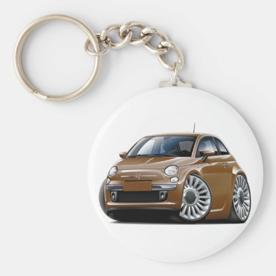Fiat 500 Brown Car Keychain | Zazzle.com