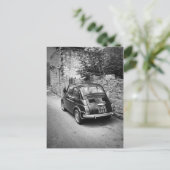 FIAT 500 car in black and white Postcard | Zazzle