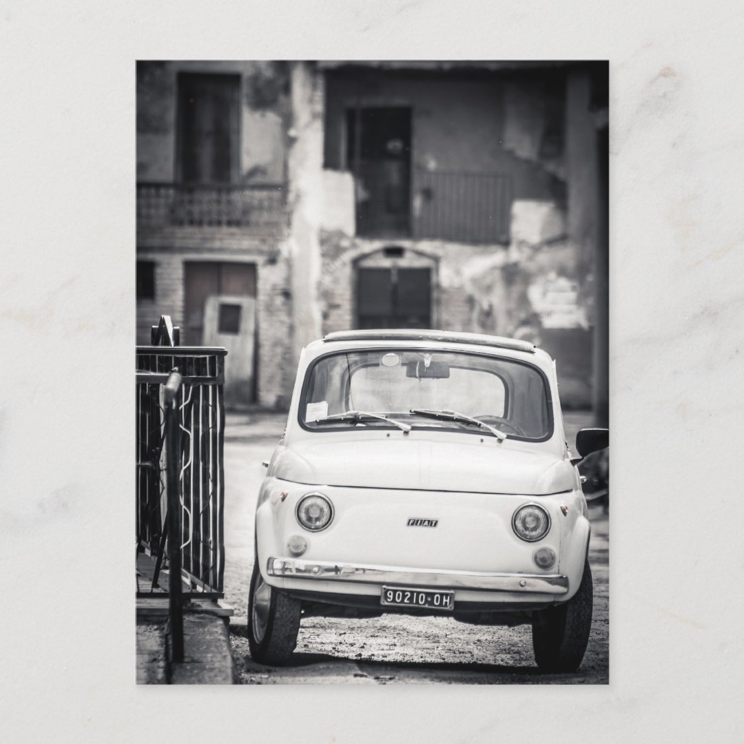 Fiat 500, Cinquecento in Italy Postcard | Zazzle