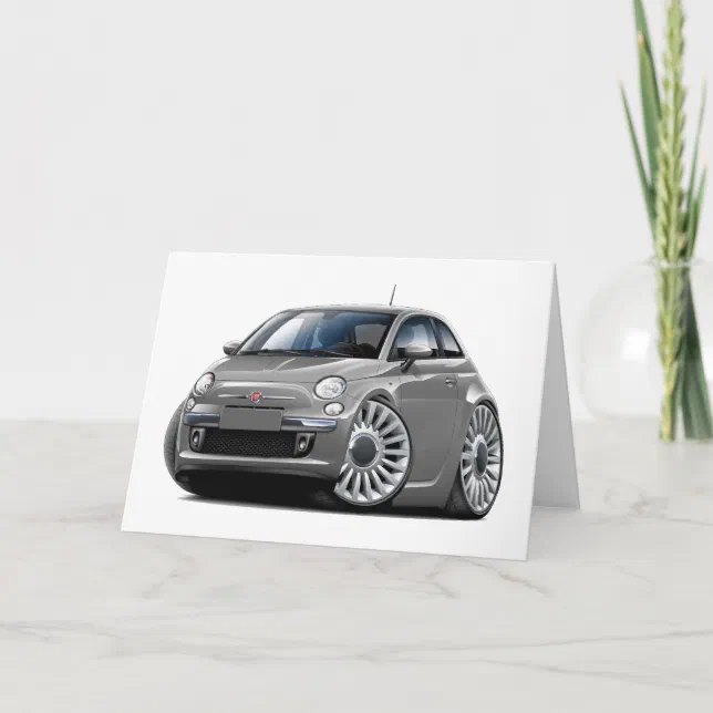Fiat 500 Grey Car Card | Zazzle
