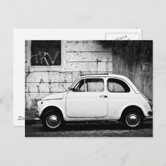 Fiat 500 in Rome, Italy Postcard | Zazzle