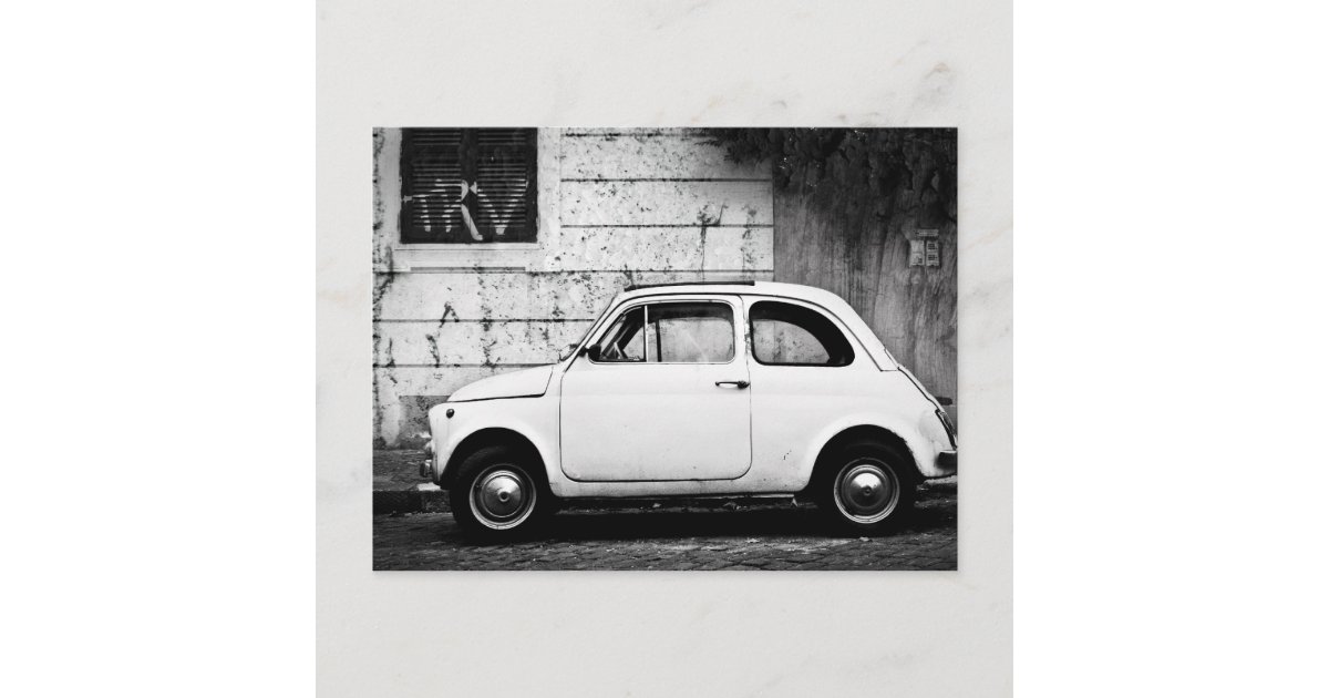 Fiat 500 in Rome, Italy Postcard | Zazzle