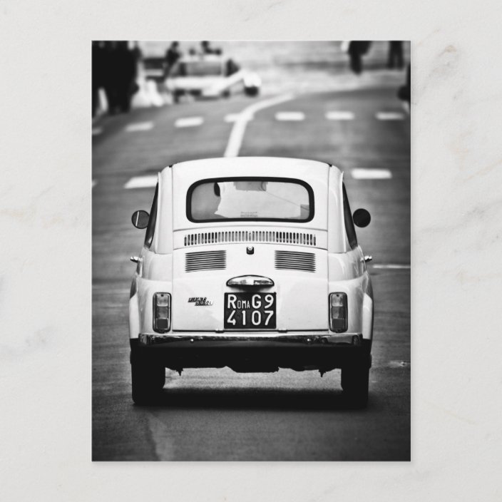 Fiat 500 in Rome, Italy Postcard | Zazzle.com
