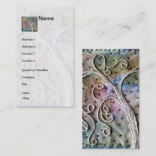 Fiber Art - Whimsical Willow Tree Business Card | Zazzle
