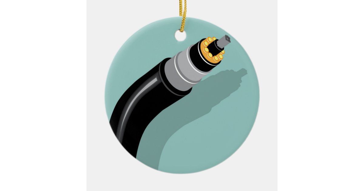 Fiber optic cable ceramic ornament | Zazzle