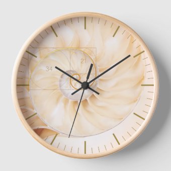 Fibonacci Golden Ration Sacred Geometry Art Clock | Zazzle