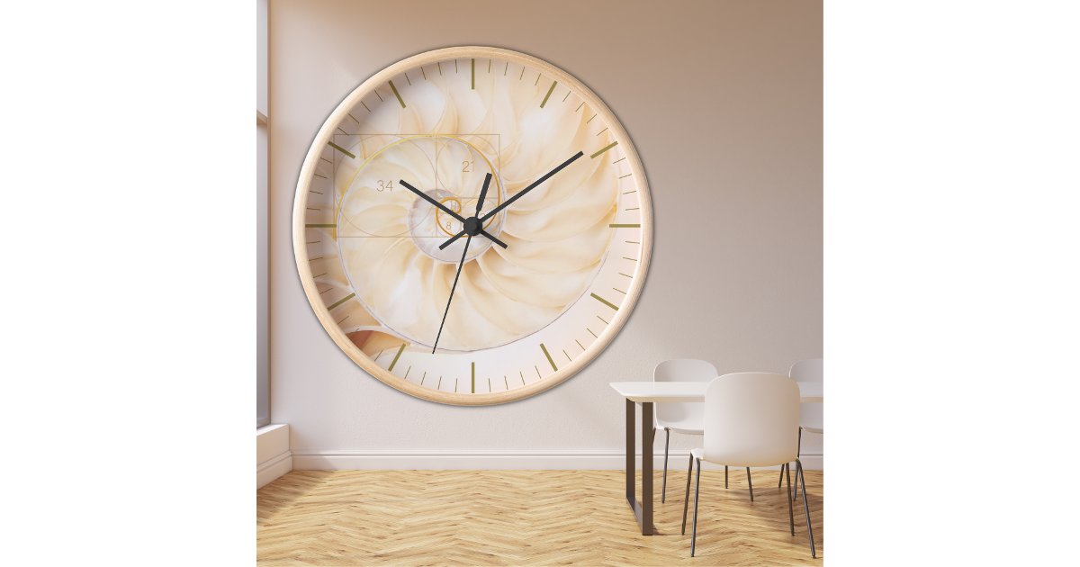 Fibonacci Golden Ration Sacred Geometry Art Clock | Zazzle