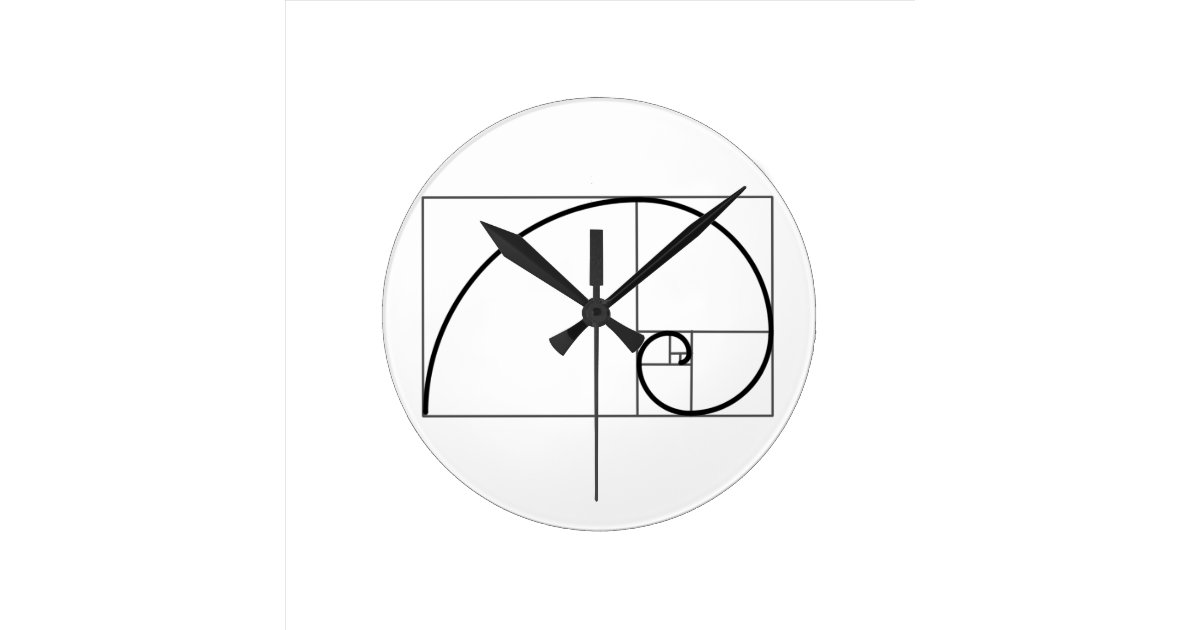Fibonacci Ratio Round Clock | Zazzle.com
