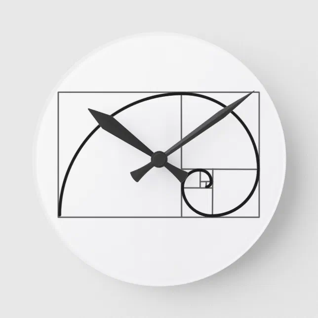 Fibonacci Ratio Round Clock | Zazzle