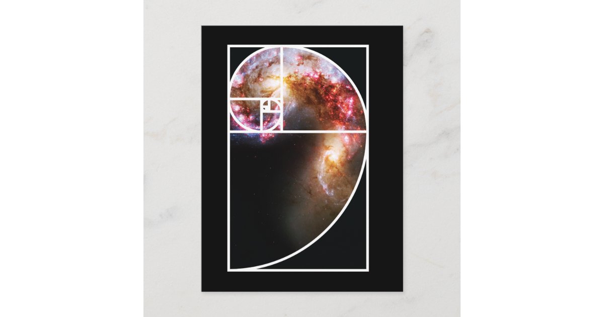 Fibonacci Spiral Galaxy Postcard | Zazzle