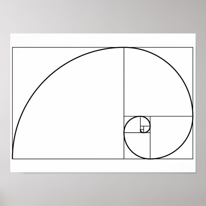 Fibonacci Spiral Golden Ratio Poster | Zazzle.com
