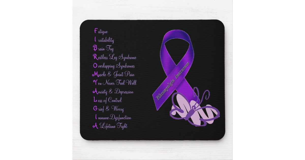 Fibromyalgia Awareness Butterfly Mouse Pad | Zazzle
