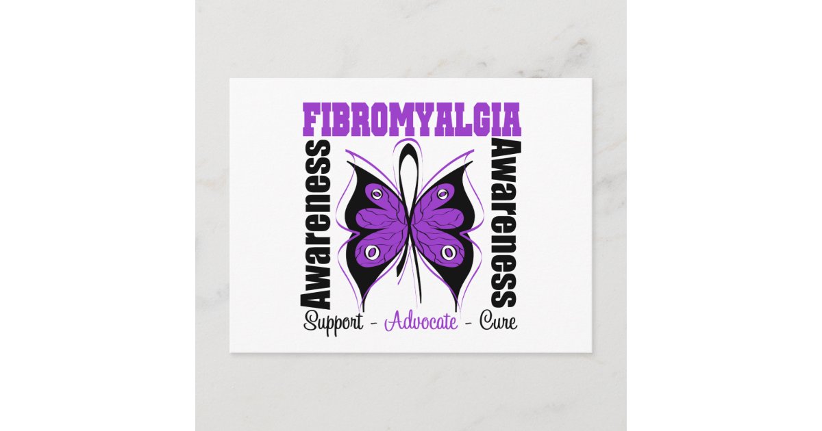 Fibromyalgia Awareness Butterfly Postcard | Zazzle