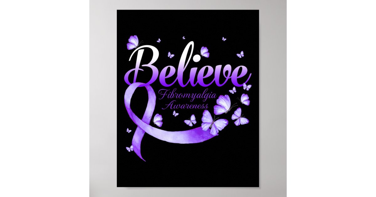 Fibromyalgia Awareness Butterfly Poster | Zazzle
