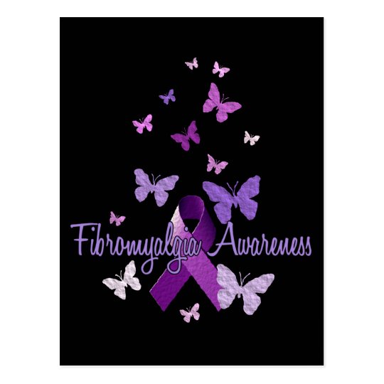 Fibromyalgia Awareness (ribbon & butterflies) Postcard | Zazzle.com