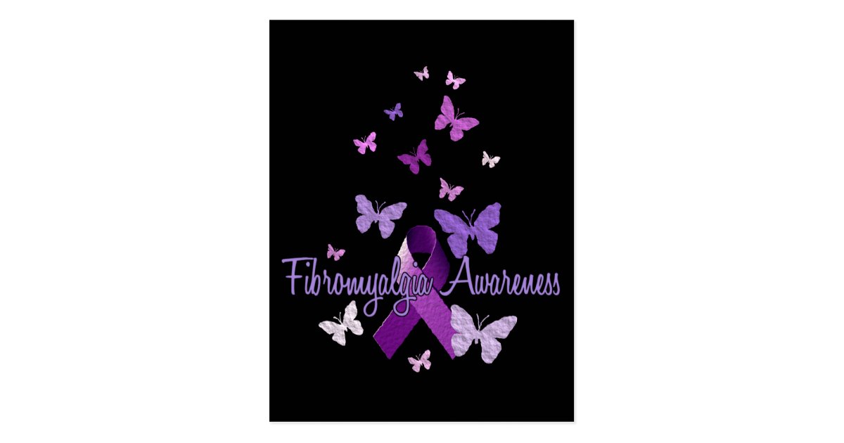 Fibromyalgia Awareness (ribbon & butterflies) Postcard | Zazzle.com