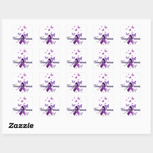 Fibromyalgia Awareness Square Sticker | Zazzle