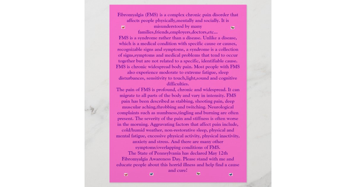 Fibromyalgia Butterflies Flyer | Zazzle