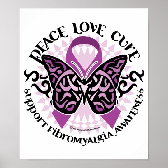 Fibromyalgia Butterfly Tribal Poster | Zazzle.com