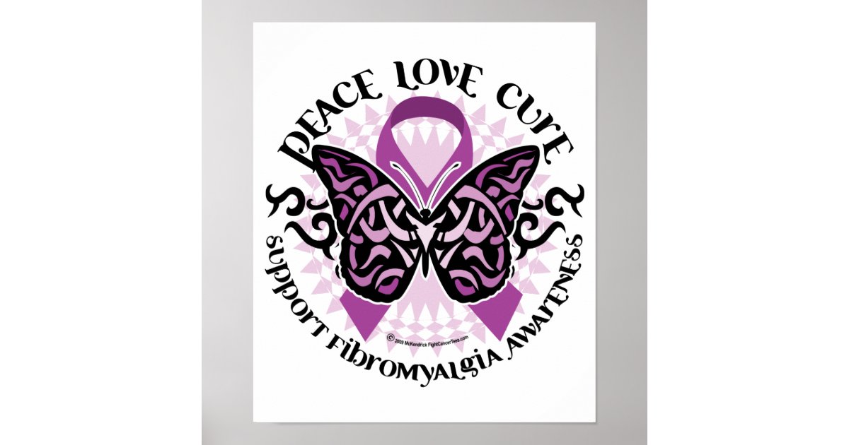 Fibromyalgia Butterfly Tribal Poster | Zazzle