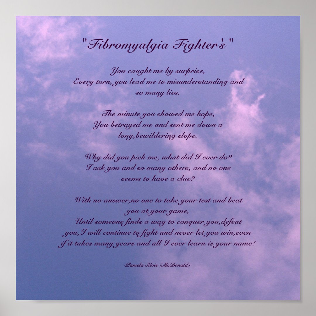 " Fibromyalgia Fighter's", Poem Poster | Zazzle