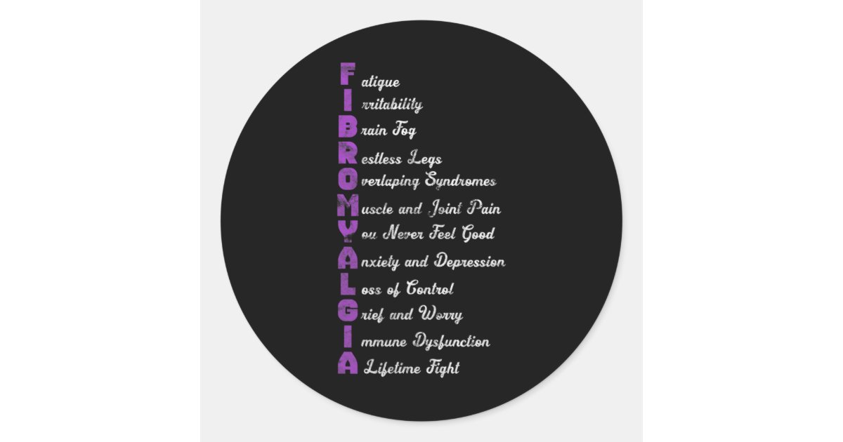 Fibromyalgia Meaning Chronic Pain Fibro Fibromyosi Classic Round ...