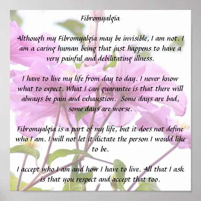 Fibromyalgia poster | Zazzle
