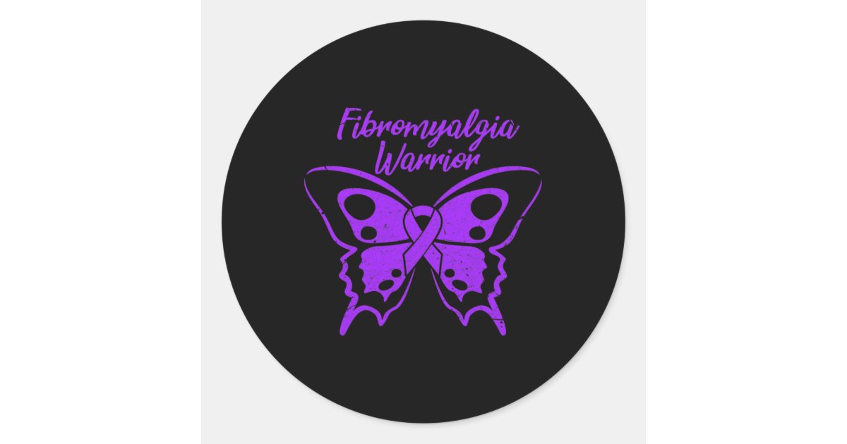 Fibromyalgia Warrior Fibro Awareness Purple Butter Classic Round ...