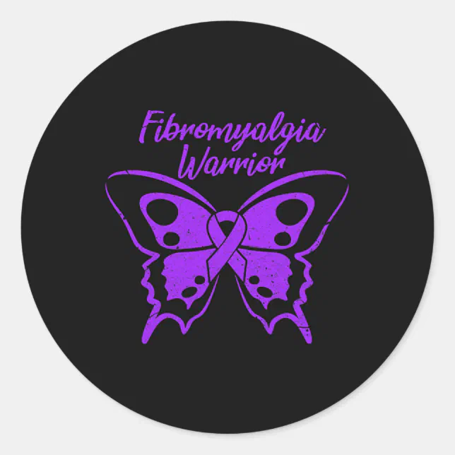 Fibromyalgia Warrior Fibro Awareness Purple Butter Classic Round ...