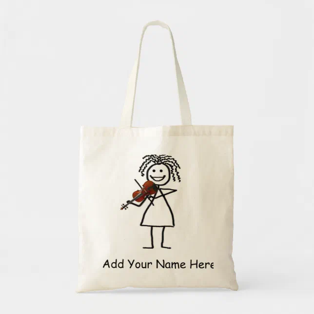 Fiddle Kid Stick Figure Tote Bag | Zazzle