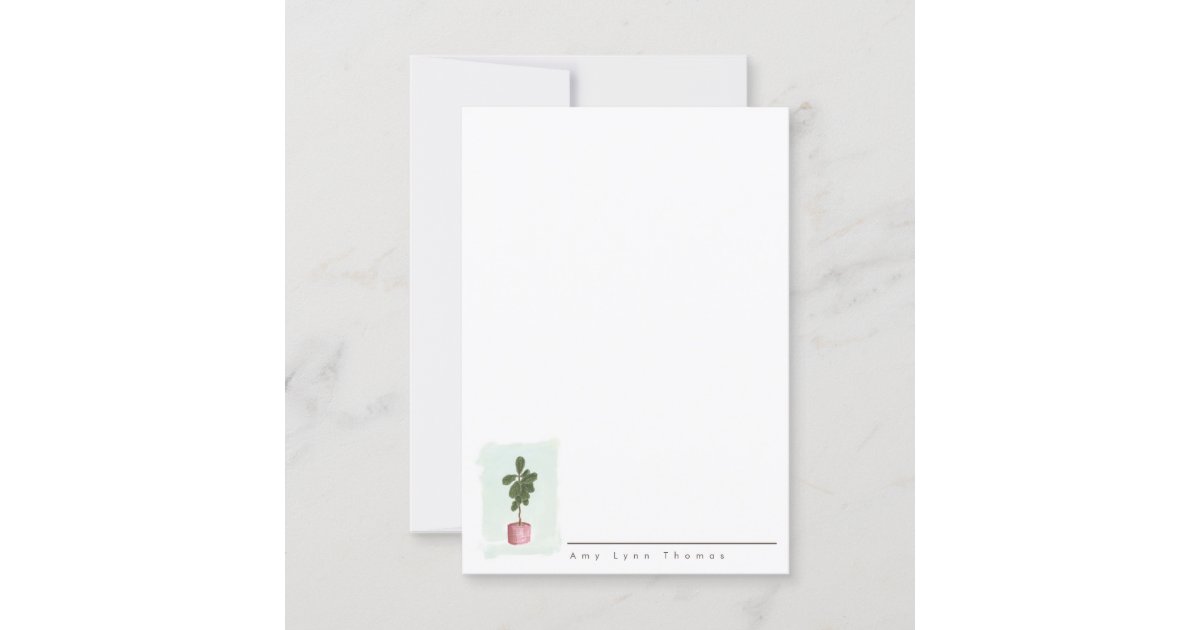 FIDDLE LEAF FIG Personalized Stationery Note Card | Zazzle