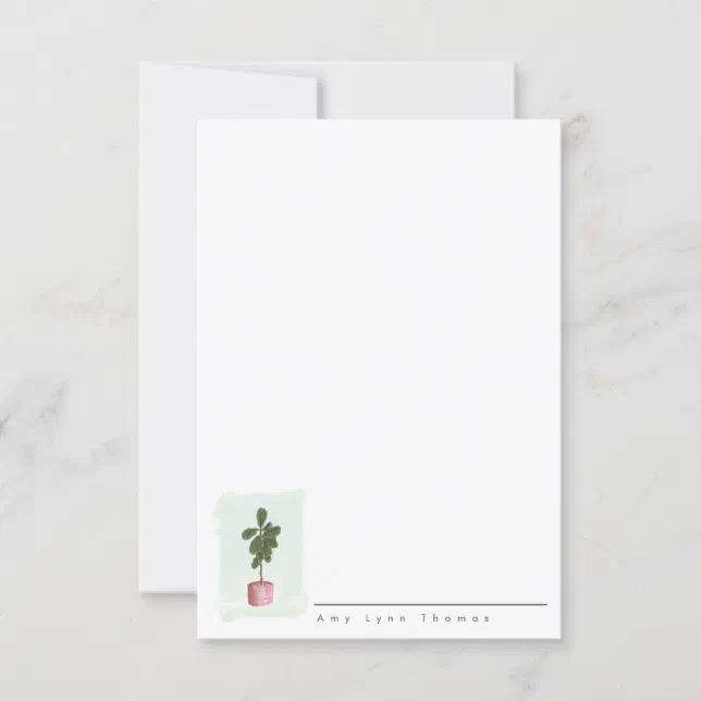 FIDDLE LEAF FIG Personalized Stationery Note Card | Zazzle