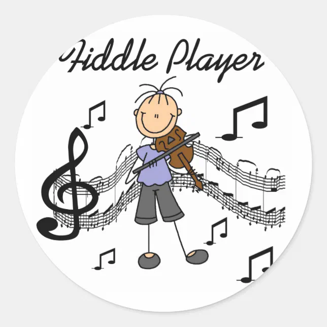 Fiddle Player Stickers Sticker | Zazzle