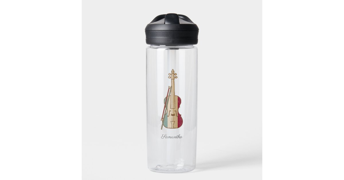 Fiddle Whisperer Vintage Violin Personalized Music Water Bottle | Zazzle