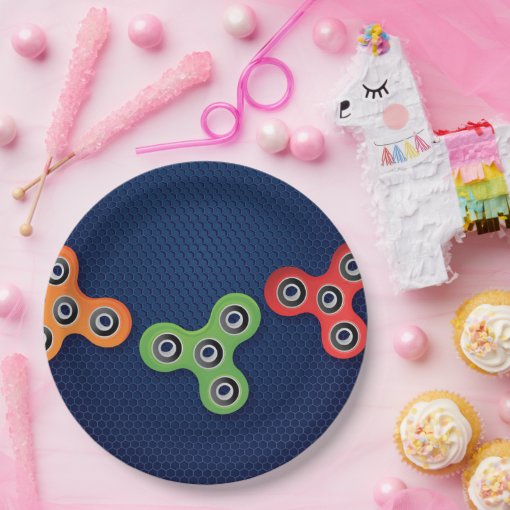 Fidget Spinner Birthday Party Plates | Zazzle