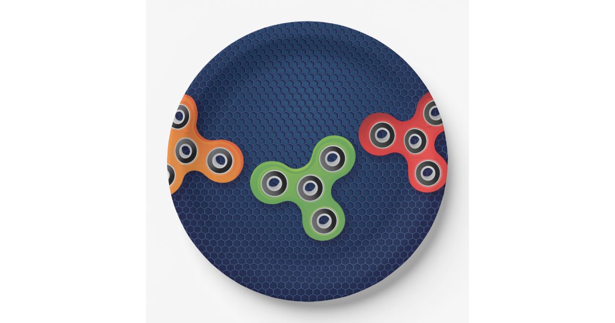 Fidget Spinner Birthday Party Plates | Zazzle