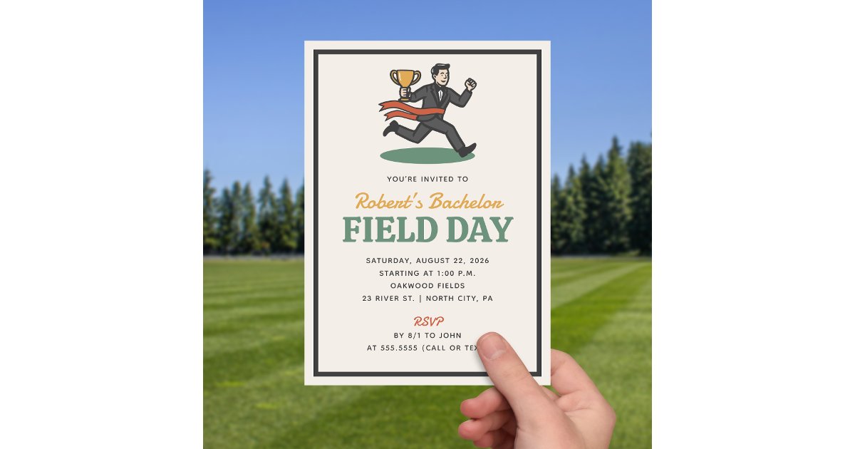 Field Day Bachelor Party Invitation | Zazzle